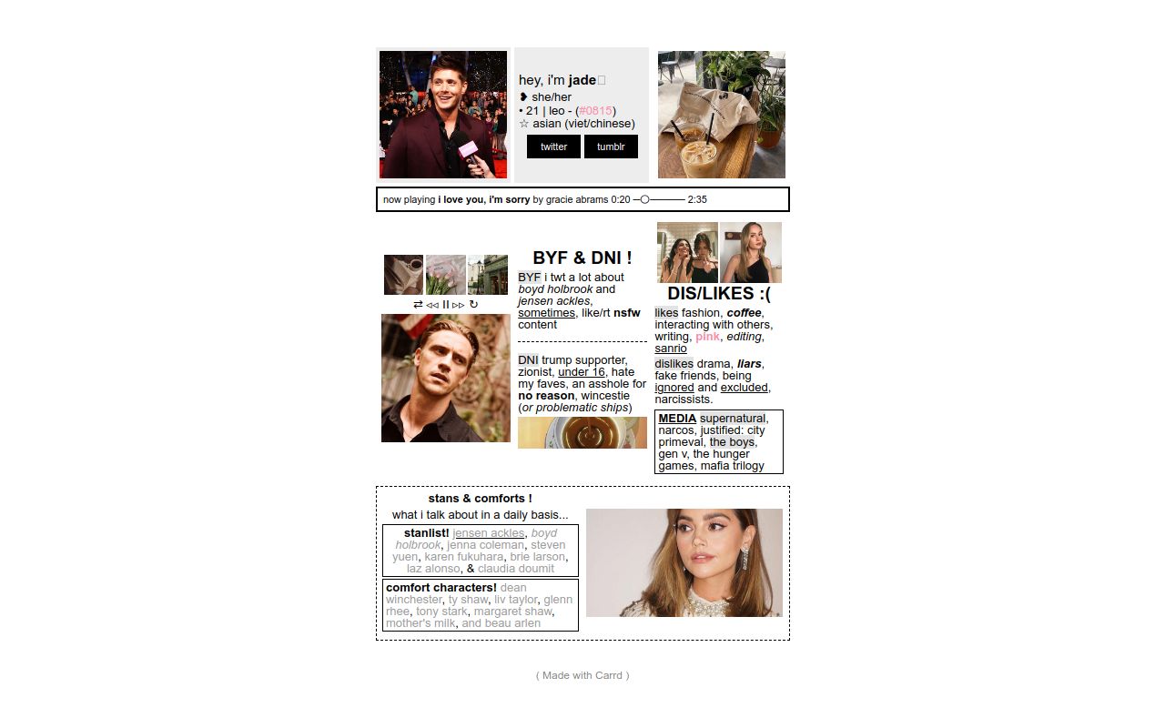 updated carrd for 2025